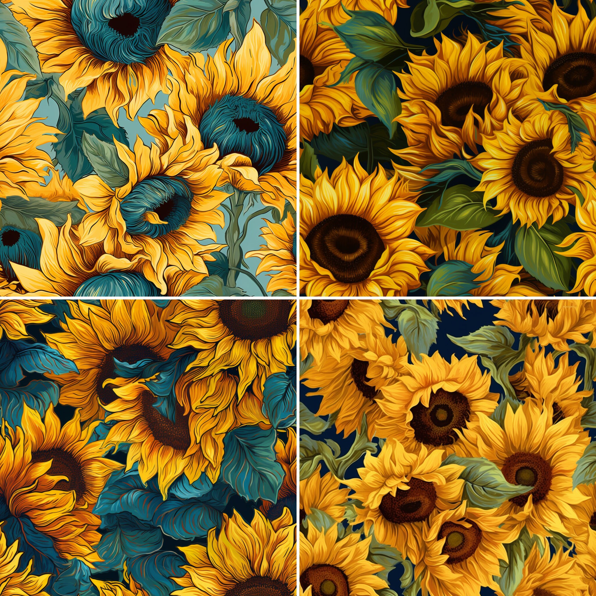 Vincent Van Gogh , Seamless Pattern, Pattern, Sunflower, Flowers ...