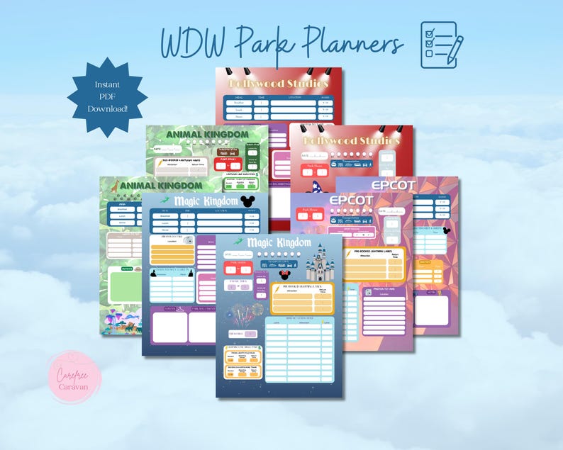 WDW Vacation Planner Templates | 4 Park Itinerary || Instant Download ...