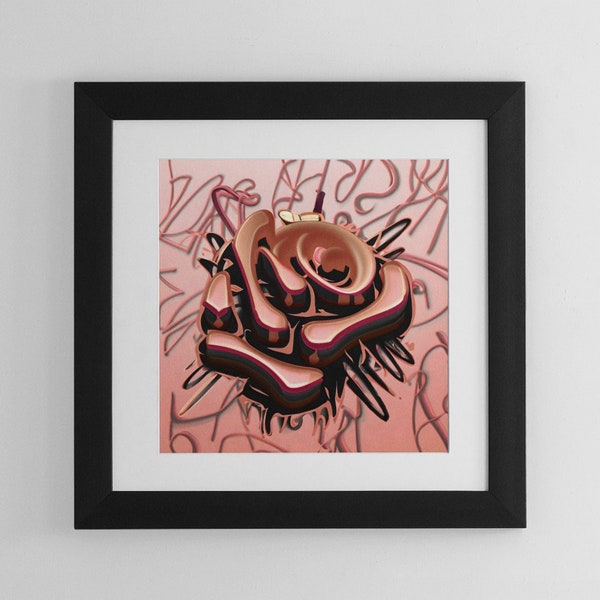 Graffiti Rose Wall Art - Etsy