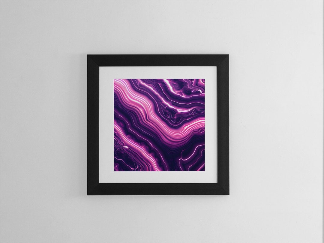 Pink Purple Marble Art Print, Girls Bedroom Wall Art, Preppy Room Decor ...