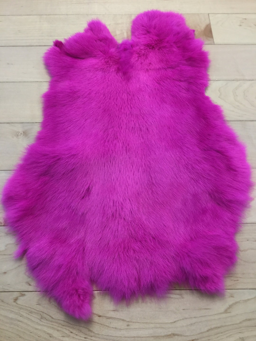 Fuchia Rabbit Skin Fur Fly Tying Trim Lining Craft Cosplay LARP Viking ...