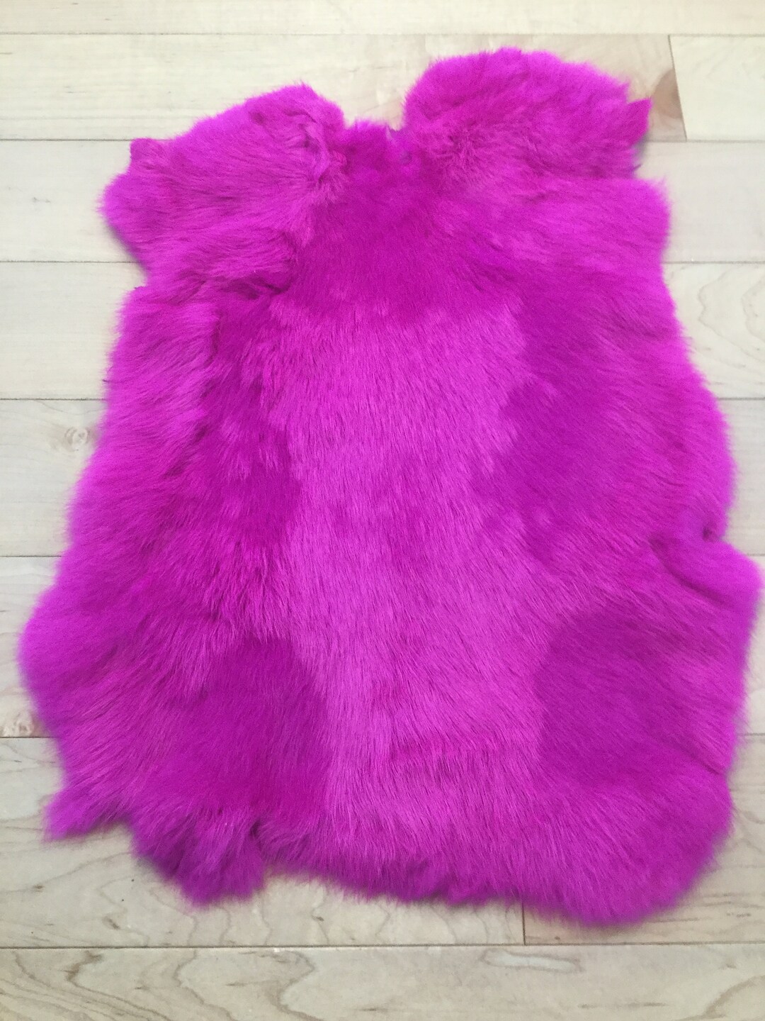 Fuchia Rabbit Skin Fur Fly Tying Trim Lining Craft Cosplay LARP Viking ...