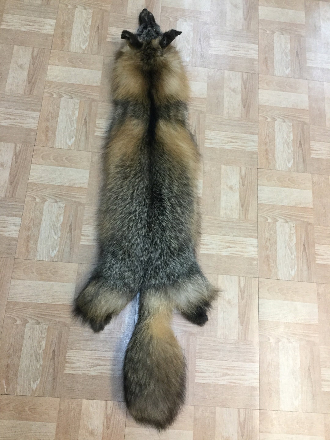 Tanned Cross Fox Fur Pelt Hide Skin Craft Regalia Cosplay LARP Viking ...