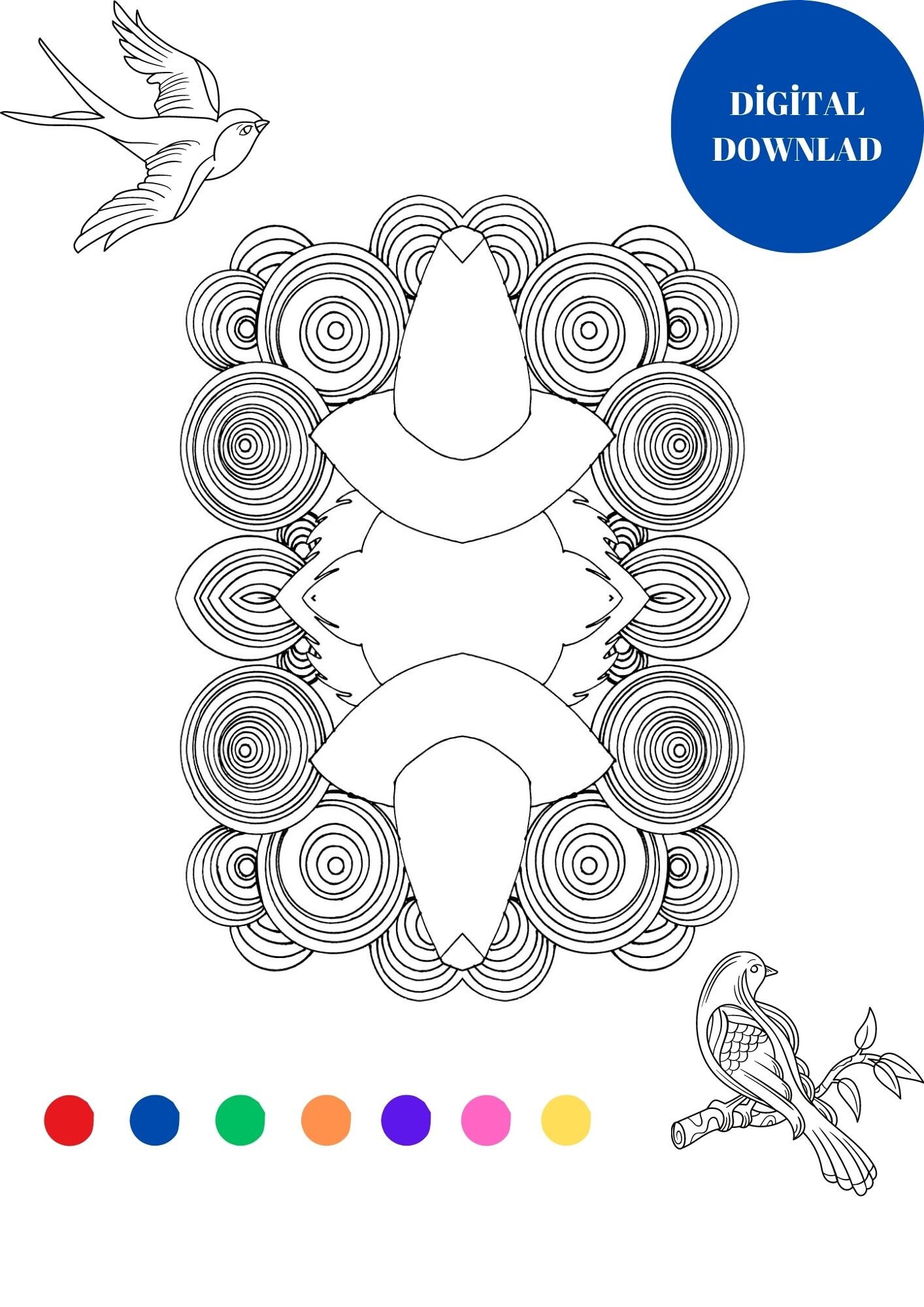 Coloring Page Printable, Complex Coloring Page ,coloring Page for ...