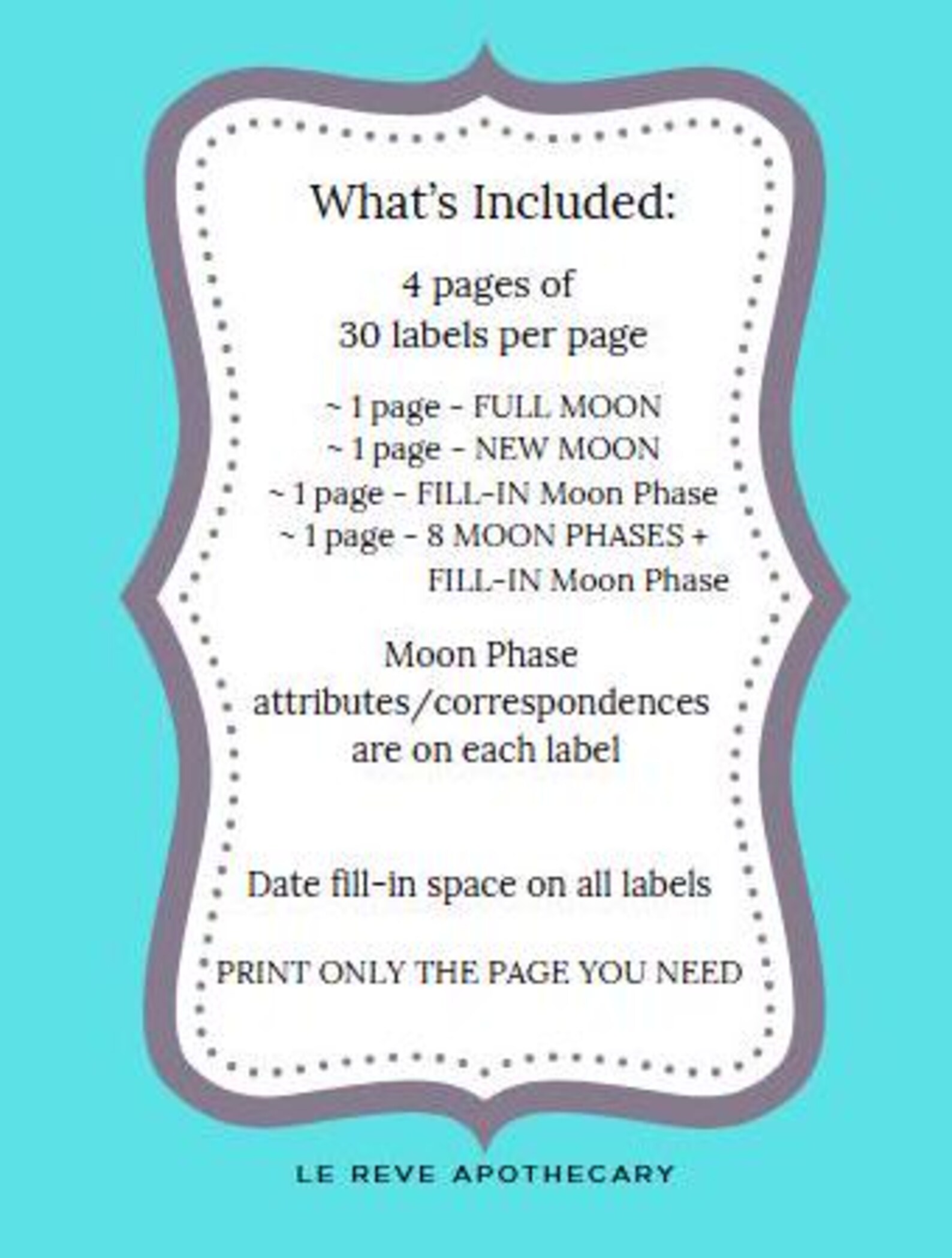 Moon Phases for 2025 & Moon Water Labels ~ Digital Files ~ Moon Phase ...