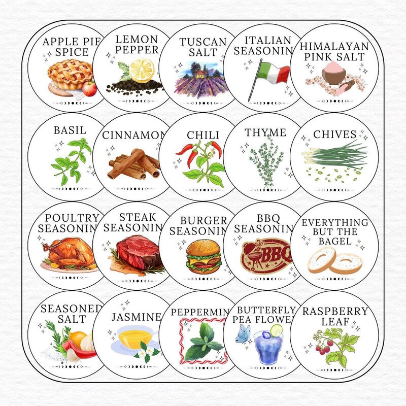 Round Spice Labels - Etsy