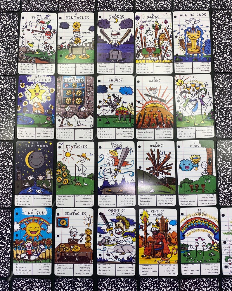Doodle Tarot Deck and Bag – A Playful & Intuitive 78-card Tarot Gift ...