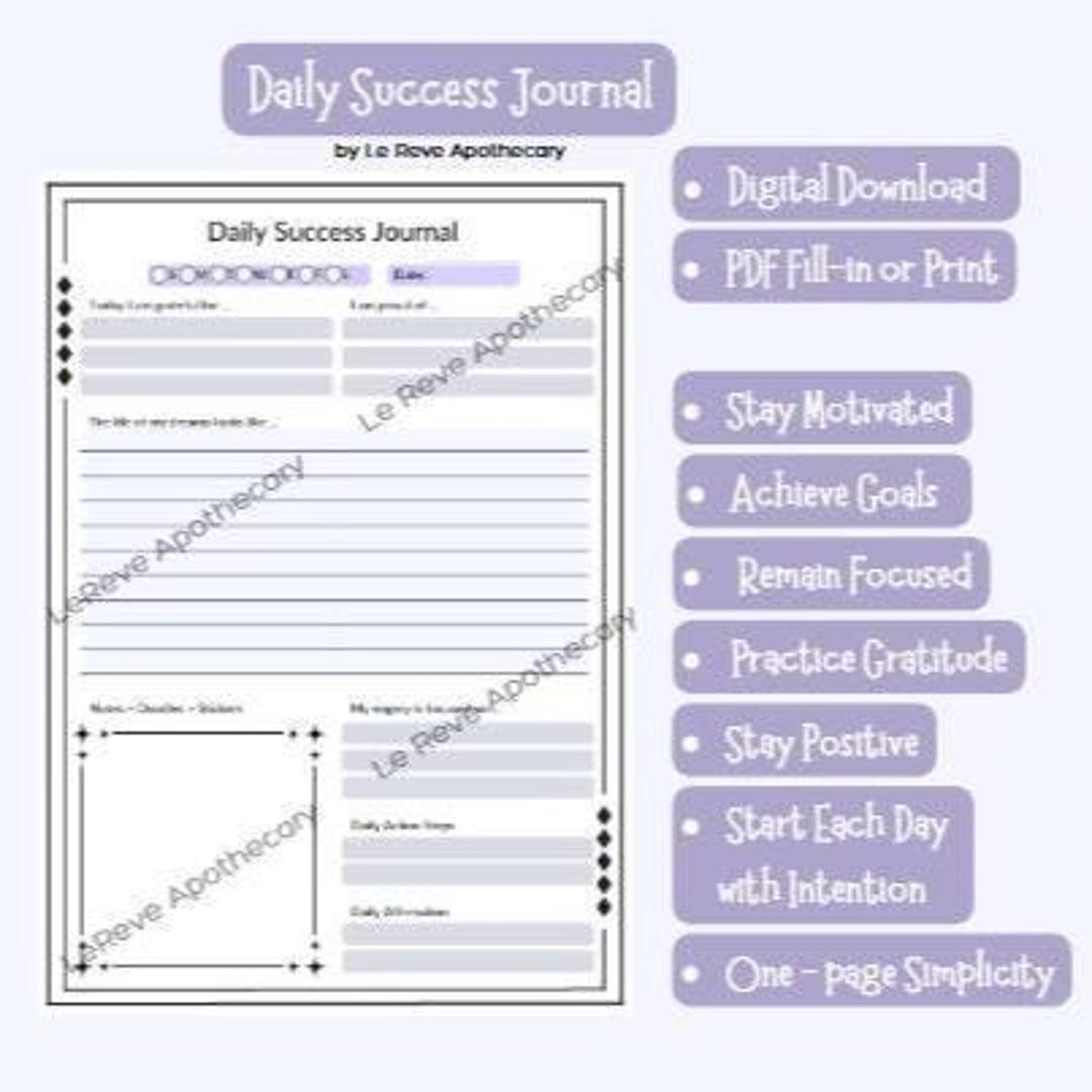 Daily Success Journal: Gratitude & Manifestation Prompts (digital ...