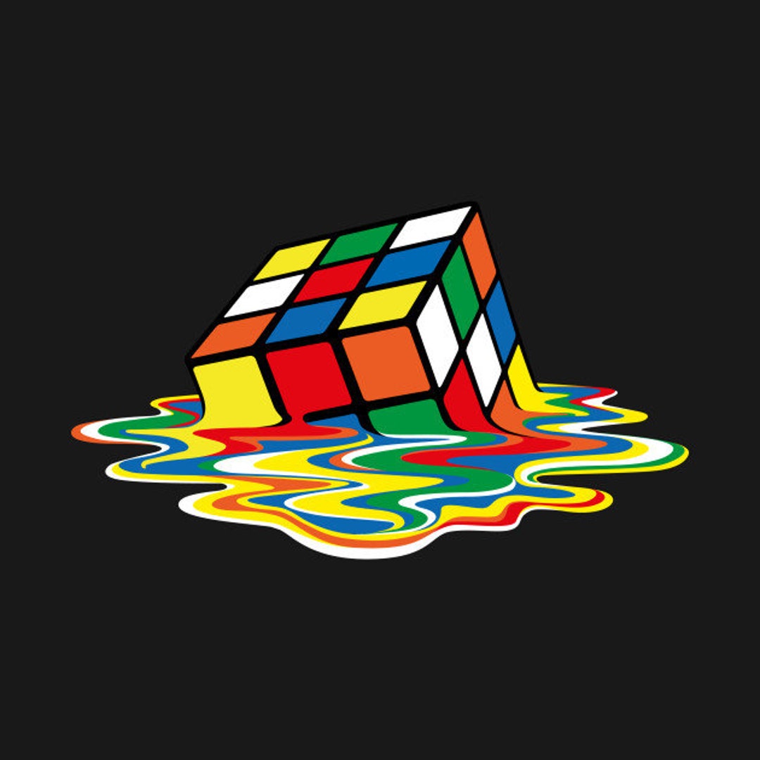 Drippy Rubik's Cube Colorful Sticker! - Etsy