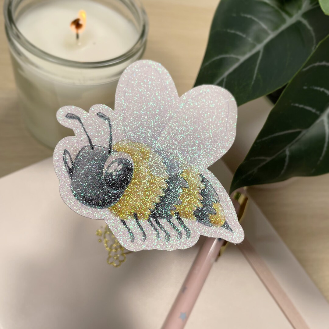 Bumblebee Glitter Die Cut Sticker Laptop or MacBook Decal Large Bee ...