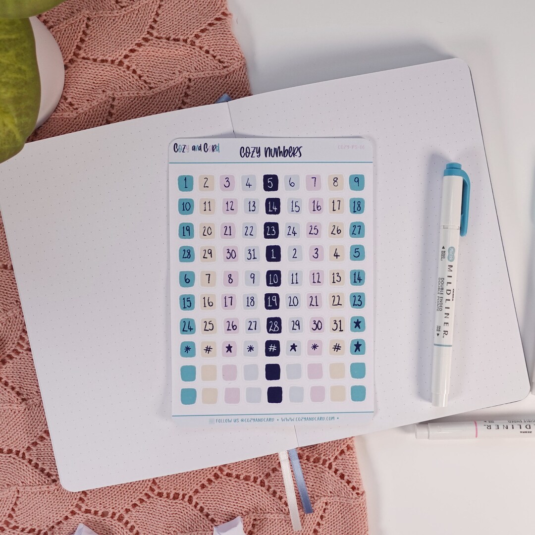 Small Number Stickers | Functional Stickers | Calendar Sticker Sheet ...