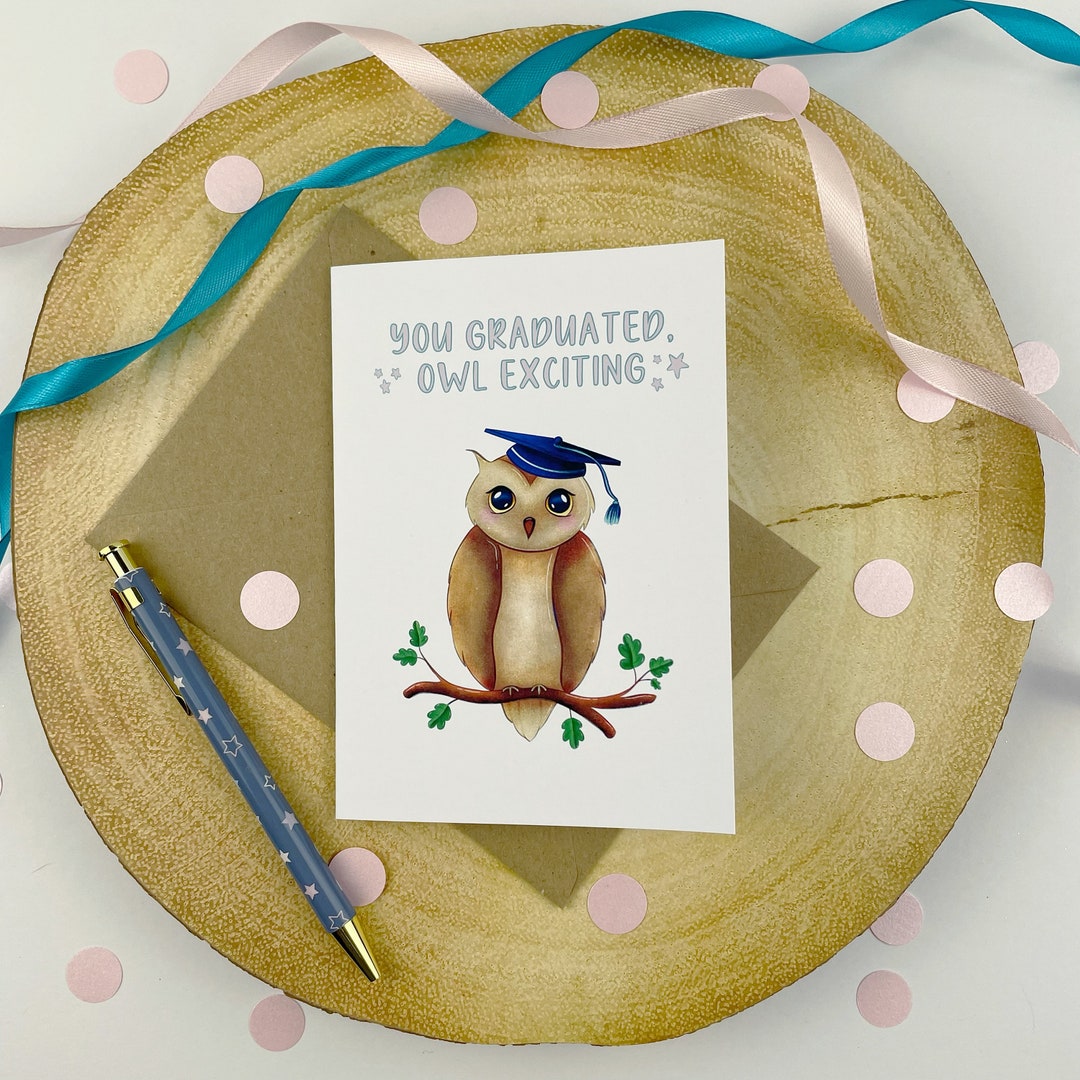 Graduation Pun Greeting Card Celebration Card for Exams Congrats Card ...