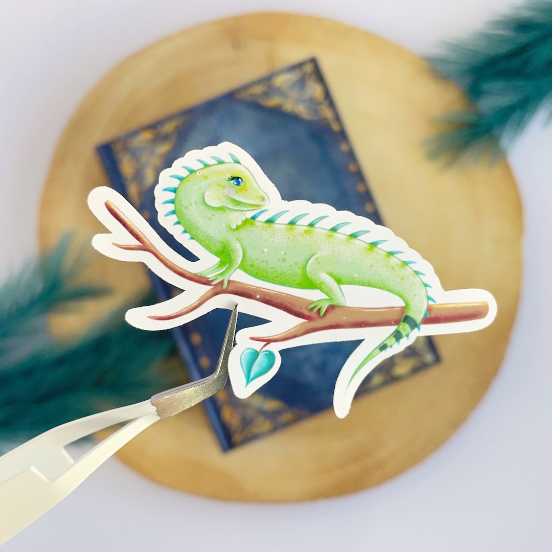 Iguana Die Cut Vinyl Sticker Laptop Decal Large Kawaii Inspired Sticker ...