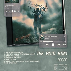 Nocap the Main Bird Album Cover Poster, Bold Rap Music Wall Art, Gritty ...