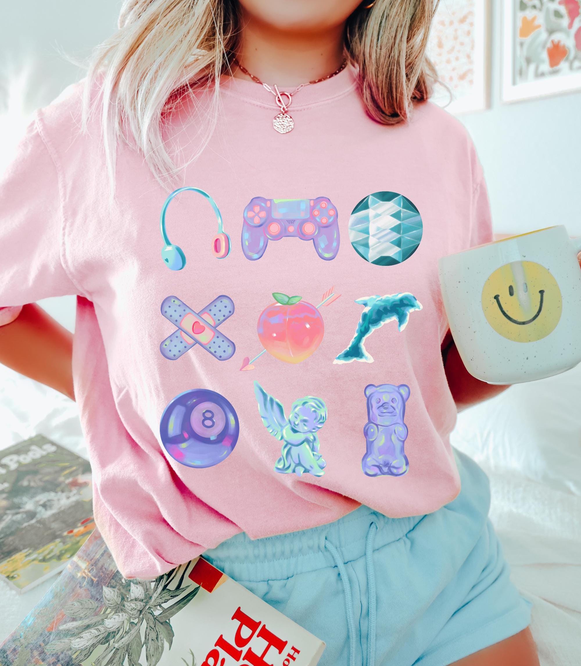 Vaporwave Shirt Y2k Shirt 2000s Cyberpunk Shirt Frutiger Aero Kawaii ...