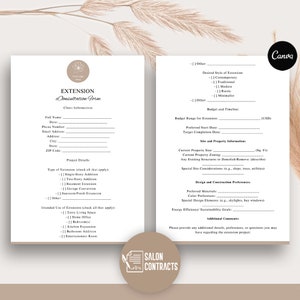 Hair Extension Consultation Form, Hair Extension Template, Hair ...