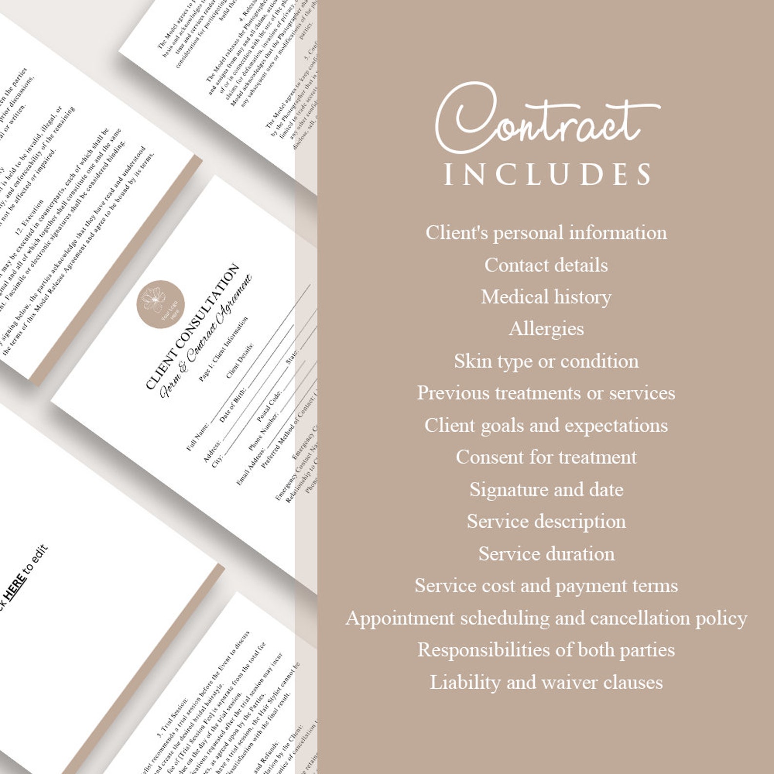 Client Consultation Form, Client Consultation Template, Hair ...