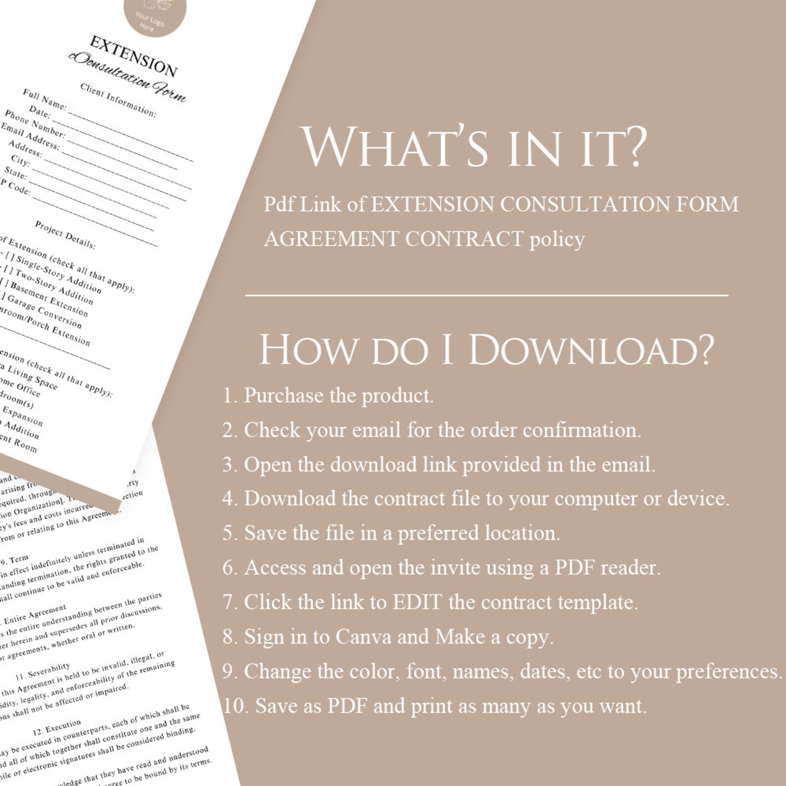 Hair Extension Consultation Form, Hair Extension Template, Hair ...