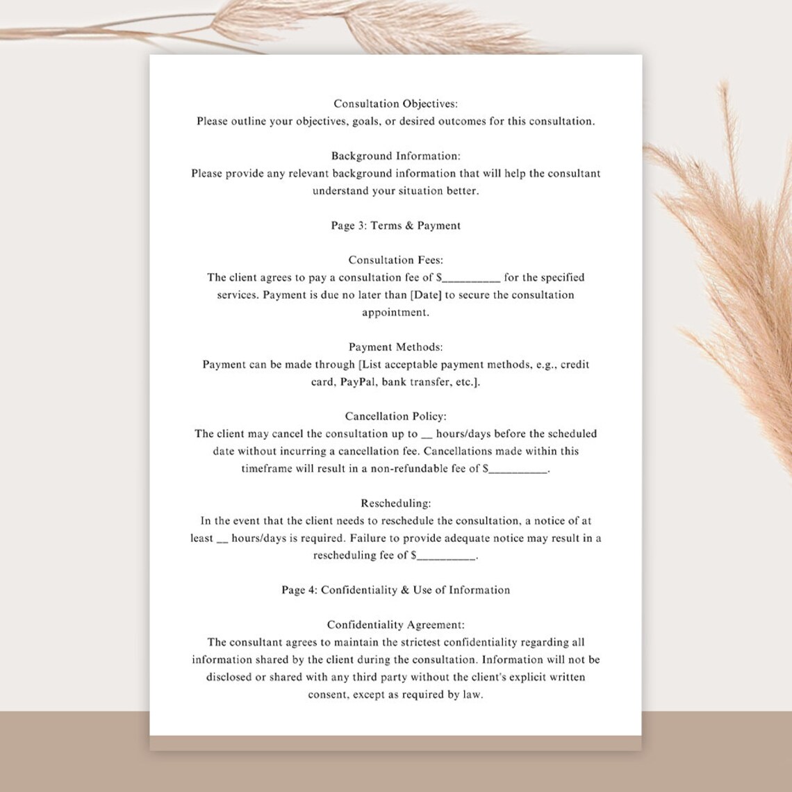 Client Consultation Form, Client Consultation Template, Hair ...