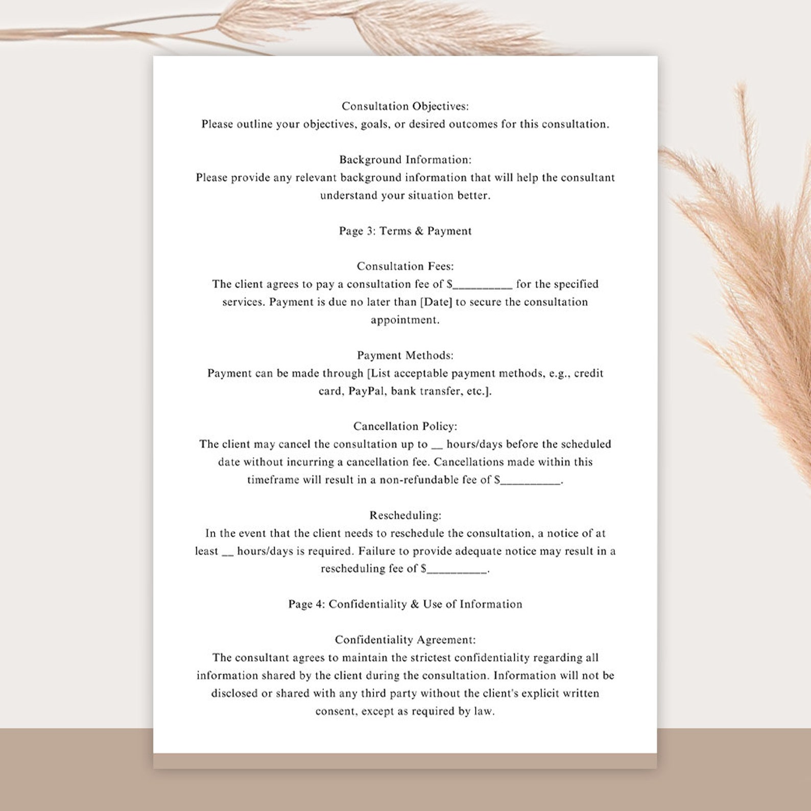 Client Consultation Form, Client Consultation Template, Hair ...