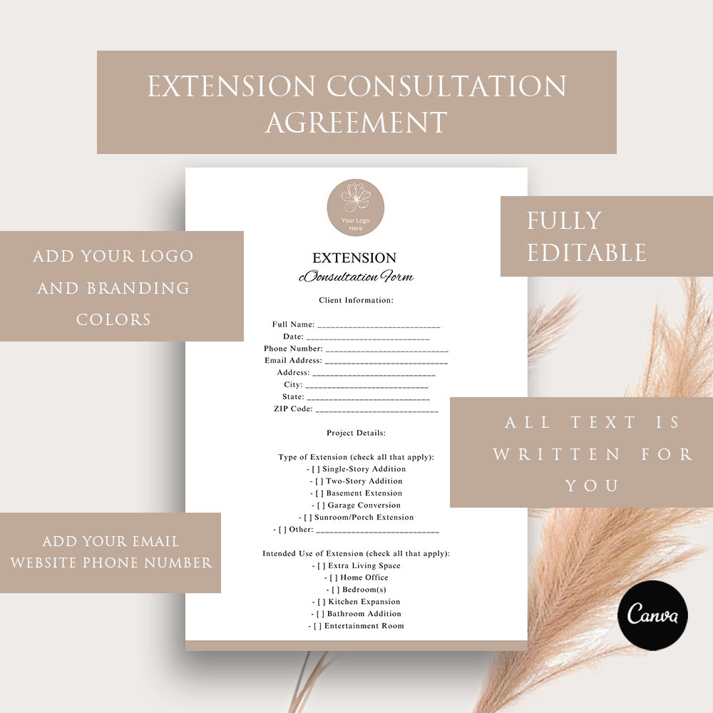 Hair Extension Consultation Form, Hair Extension Template, Hair ...