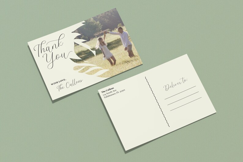 Postales de agradecimiento imprimibles personalizadas / 3.5x5 pulgadas / marco floral - Etsy México