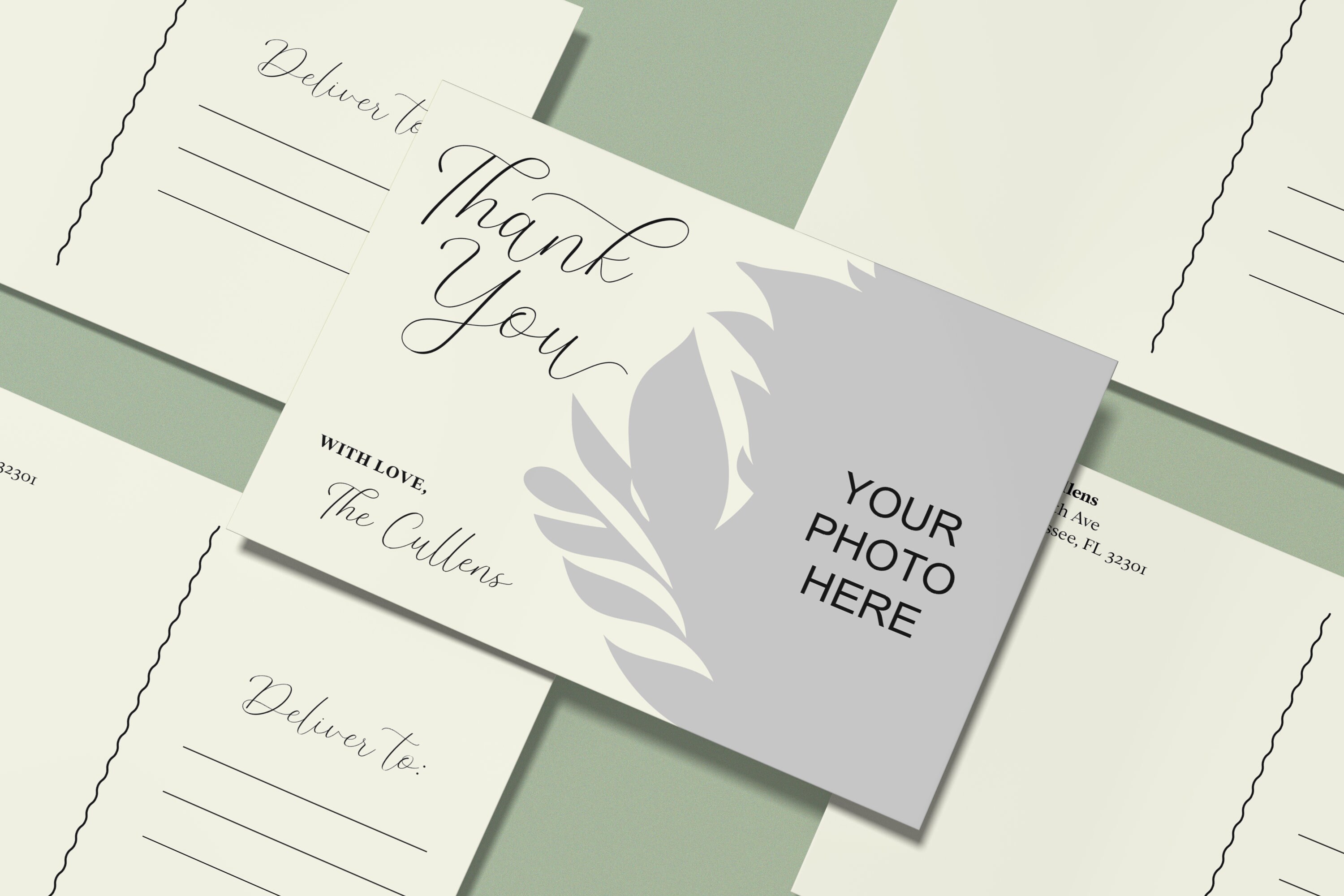 Postales de agradecimiento imprimibles personalizadas / 3.5x5 pulgadas / marco floral - Etsy México