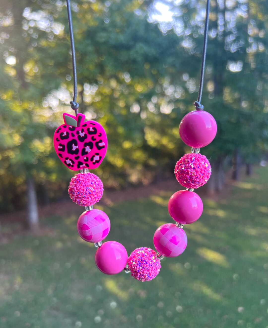 Barbie Themed Back to School Apple Bubblegum Bead Necklace - Etsy