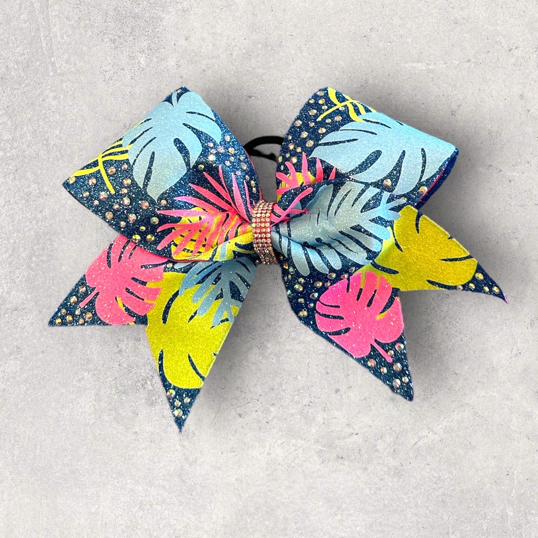 Hawaiian Theme Cheer Bow With Rhinestones - Etsy