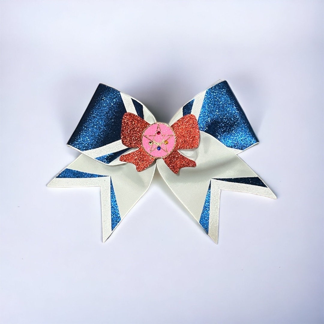 Sailor Moon Cheer Bow, Glitter Cheer Bow Inspired by Sailor Moon - Etsy