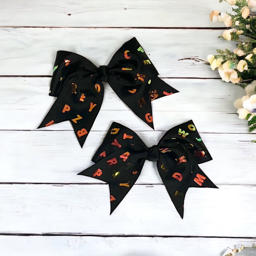 Alphabet Pigtail Bow Set for Back to School With Name and Holographic ...