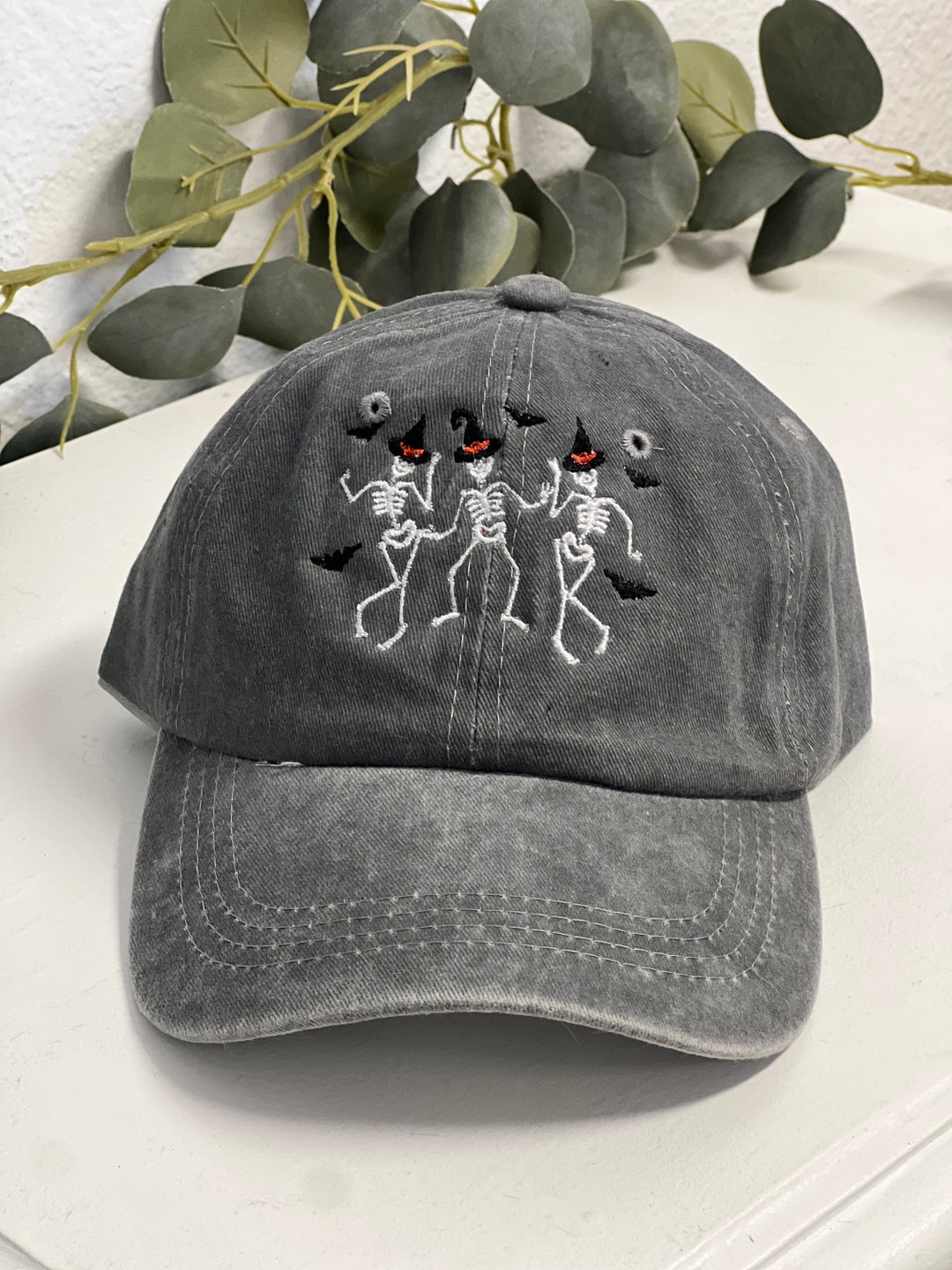 Skeleton Hat, Custom Embroidered Hat , Dancing Skeleton Hat ...