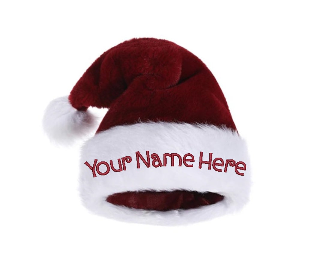 Custom Wine/ Scarlet Red Santa Hat, Personalized Santa Hat, Adult ...