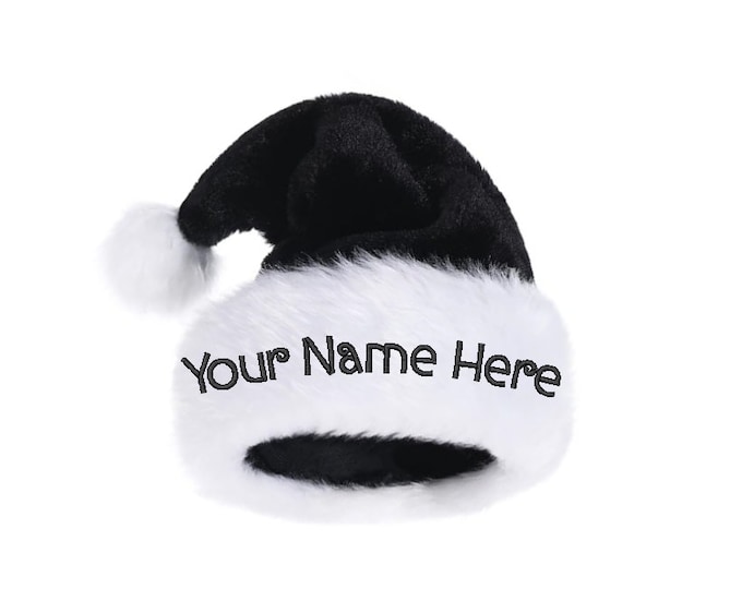 Black Santa Hat Christmas Grinch Bah Humbug! Bad Santa Cap Made With ...