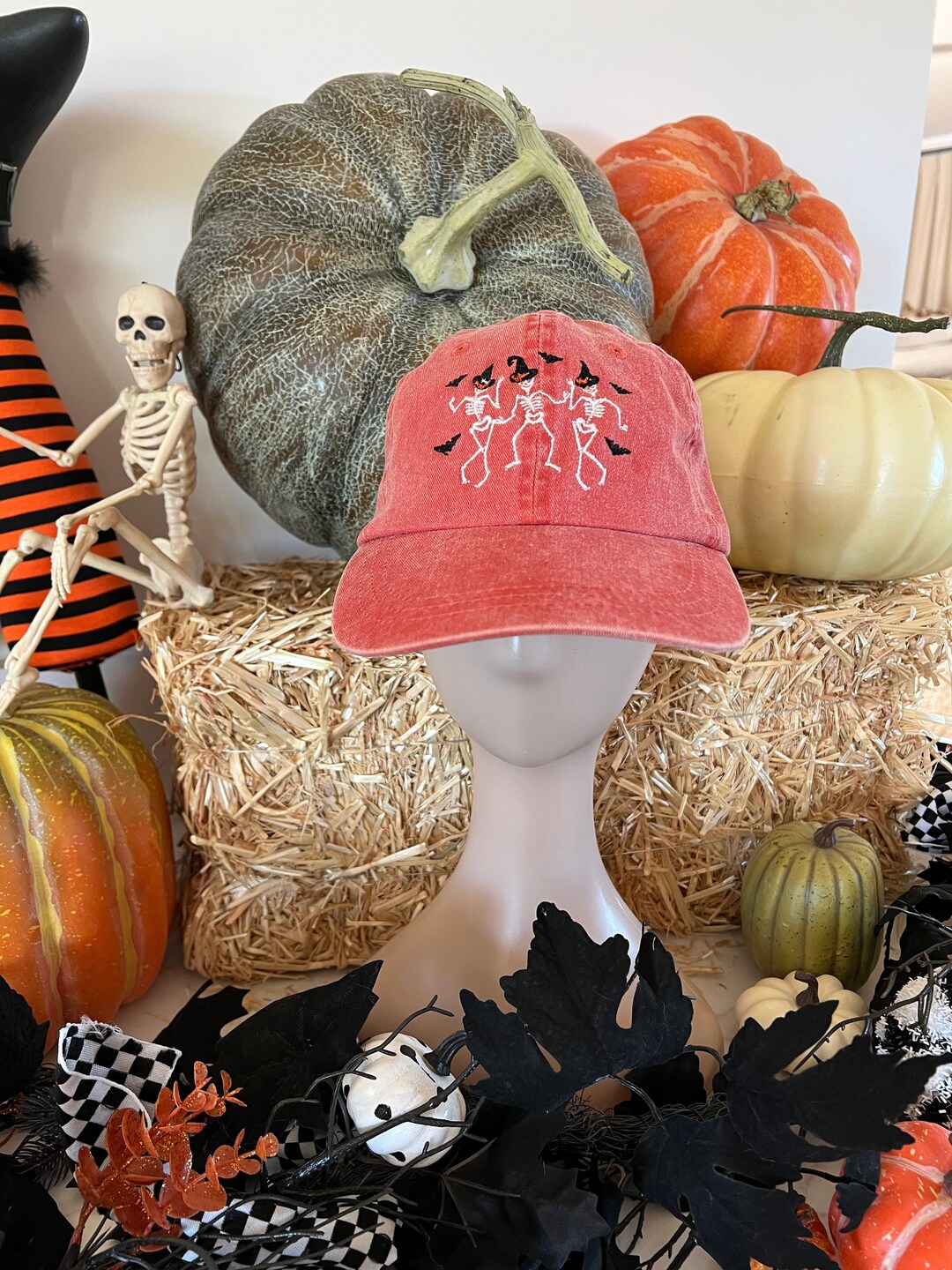 Skeleton Hat, Custom Embroidered Hat , Dancing Skeleton Hat ...