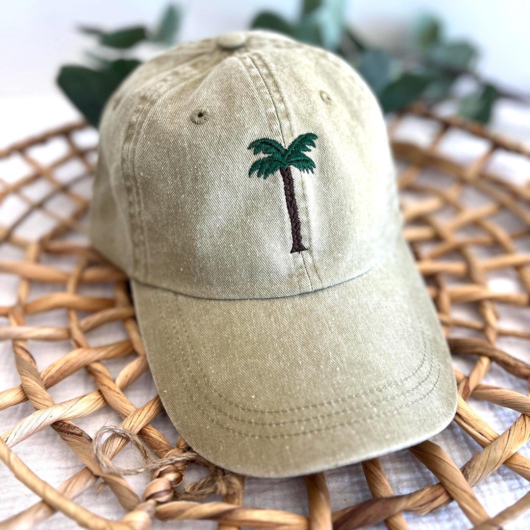 Palm Tree Hat, Custom Embroidered Hat , Palmtree Dad Mom Cap , Summer Hat , Vacation Hat Gift ...