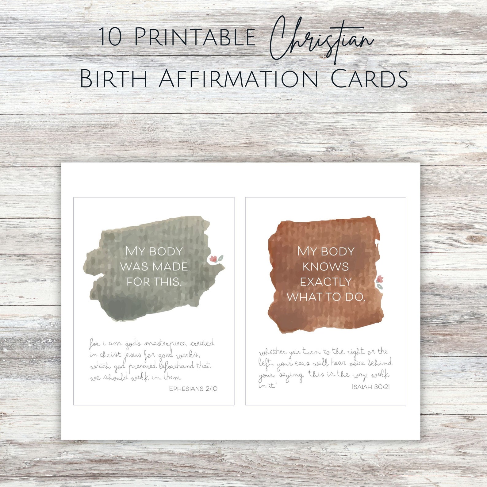 Christian Birth Affirmation Cards - Etsy