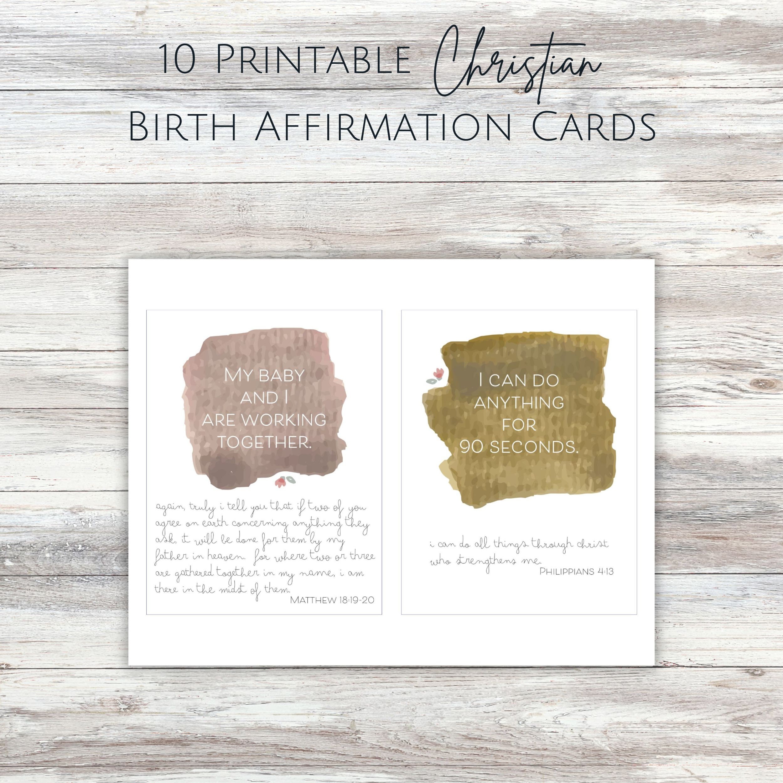 Christian Birth Affirmation Cards - Etsy