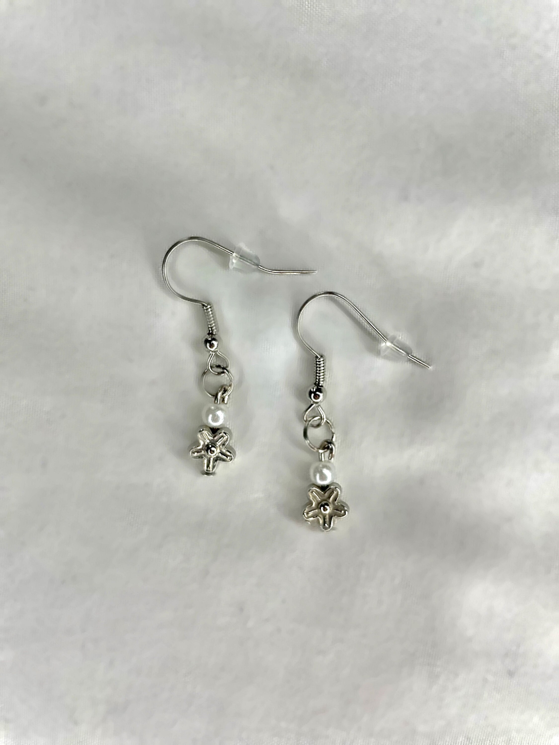 Silver Flower Earring - Etsy