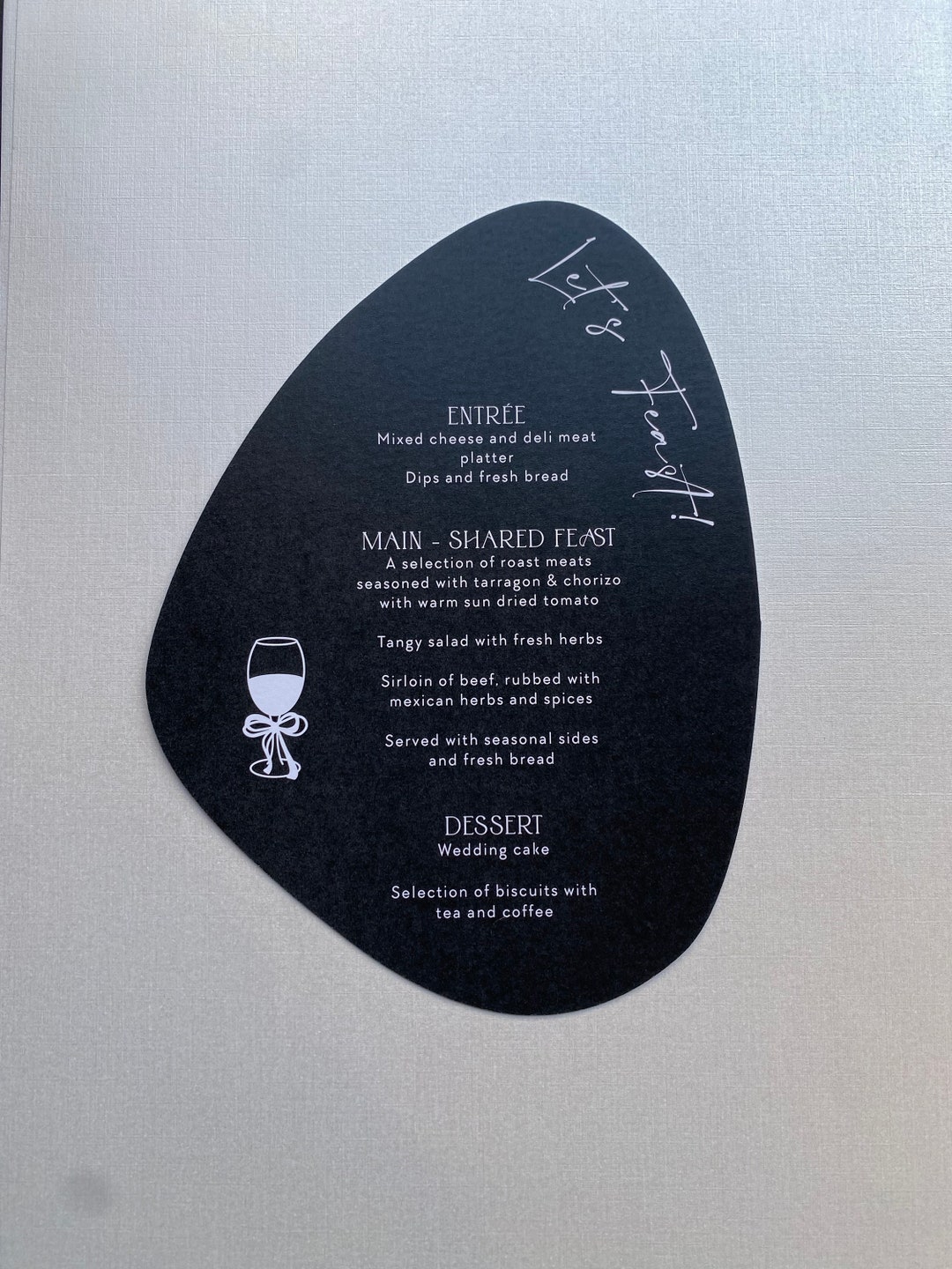 Pebble Shape Table Menu, Bridal Shower Menus, Place Cards ...