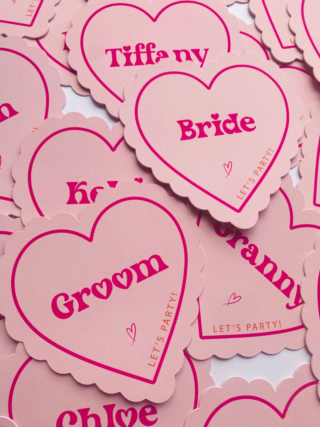 Love Heart Shape Place Cards | Bridal Shower Coaster | Wedding Place ...