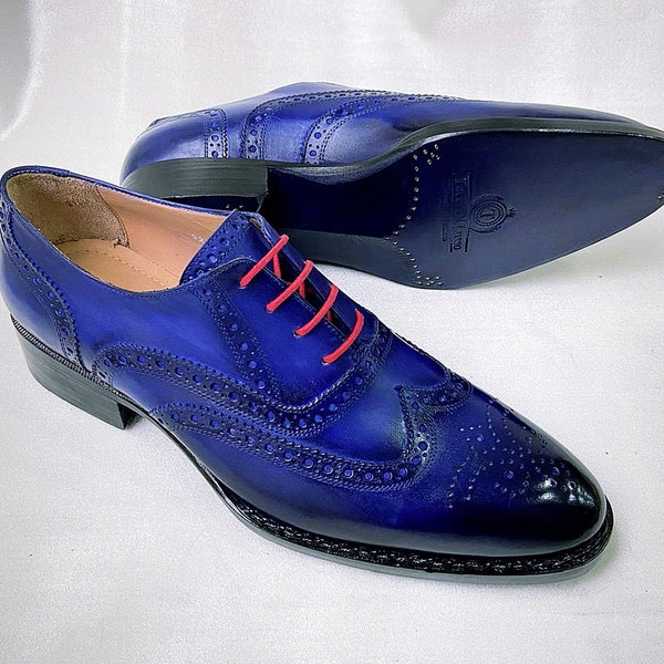 Royal Blue Dress Shoes for Men - Etsy
