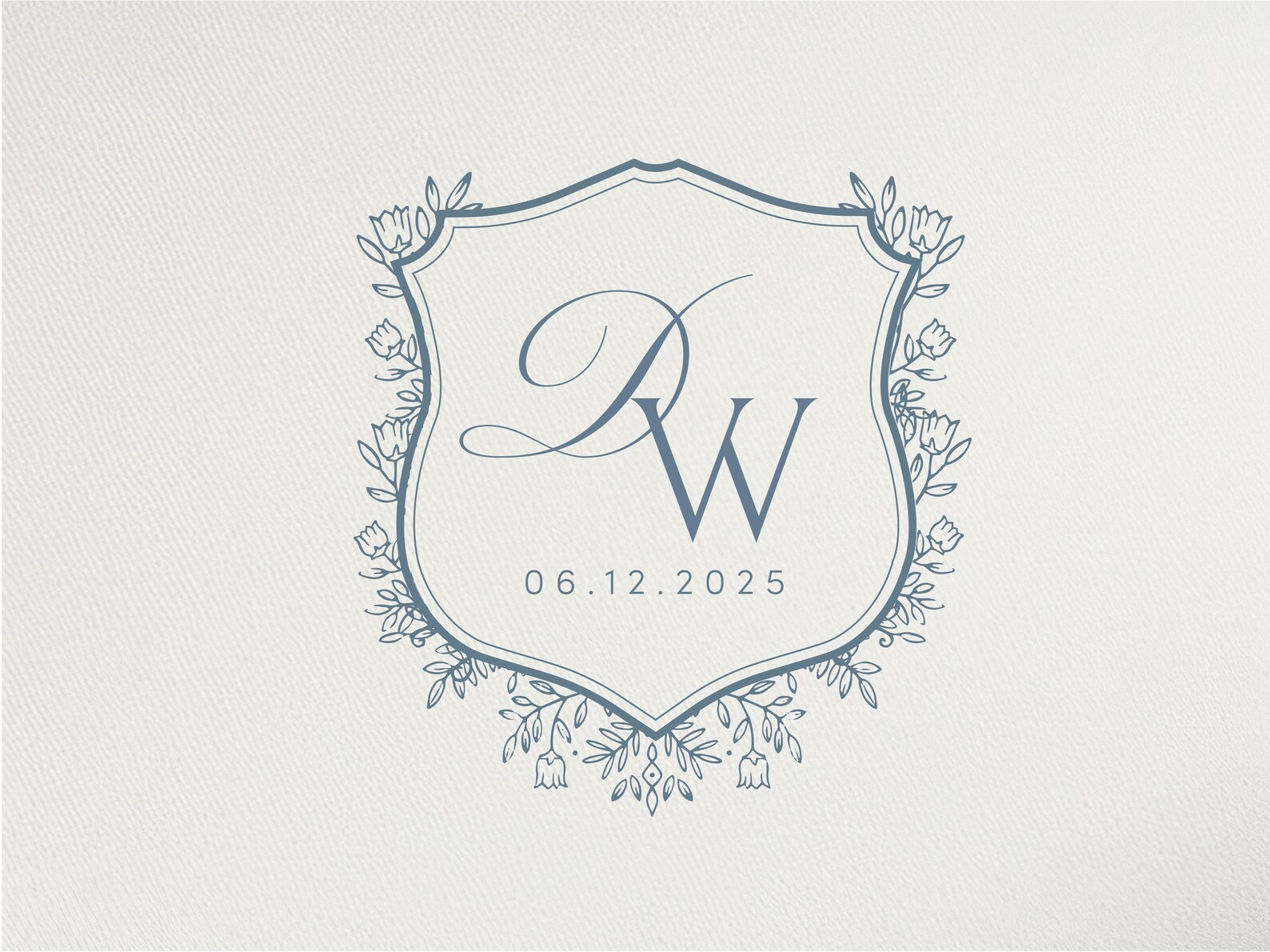 Vintage Monogram Wedding Crest With Initials | Digital Download Wedding ...