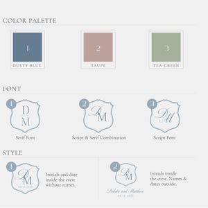 Vintage Monogram Wedding Crest With Initials | Digital Download Wedding ...