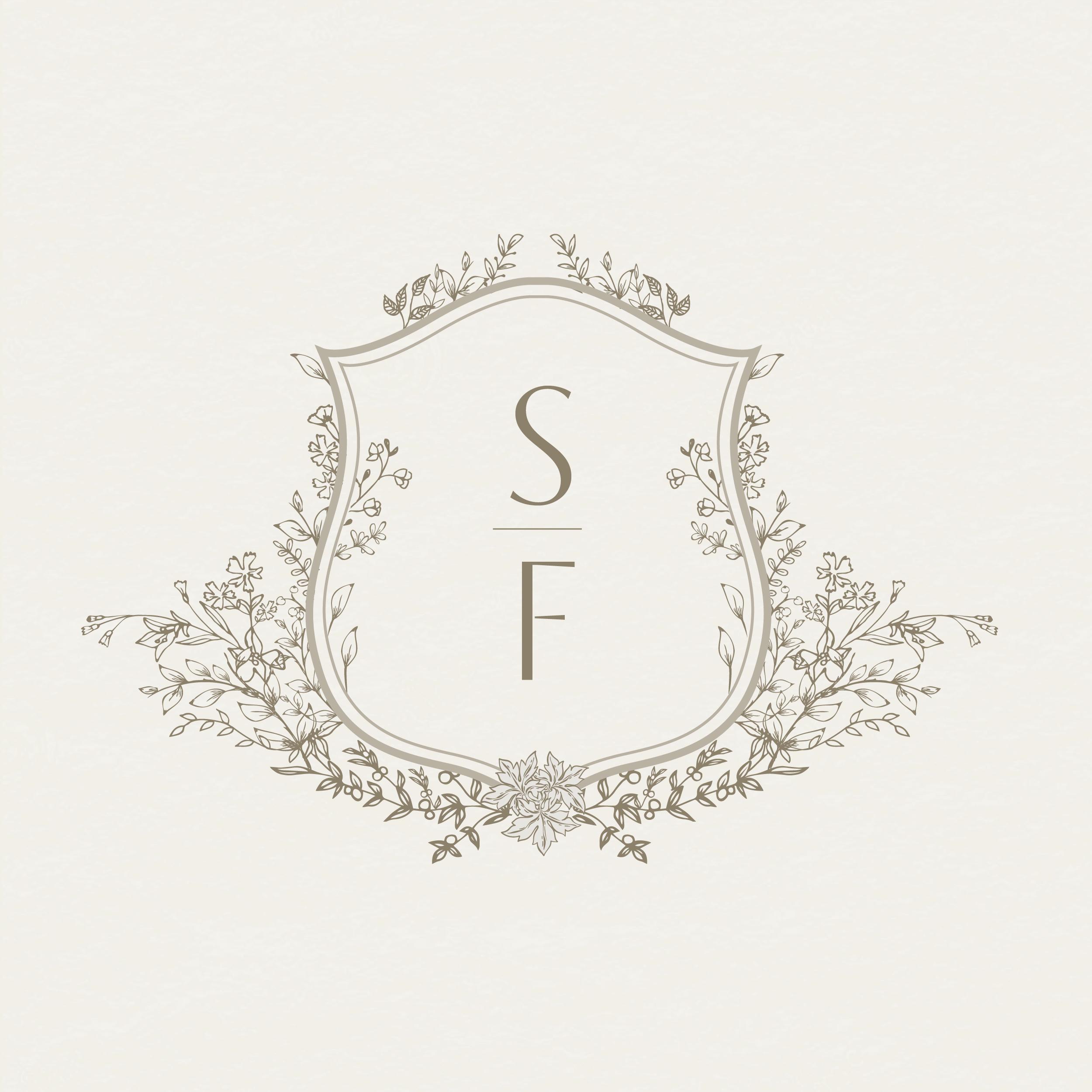 Custom Floral Wedding Crest With Initials - Etsy