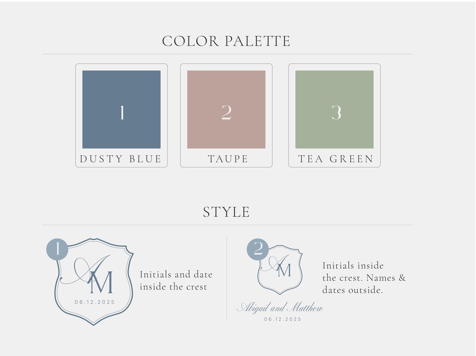 Vintage Monogram Wedding Crest With Initials | Digital Download Wedding ...