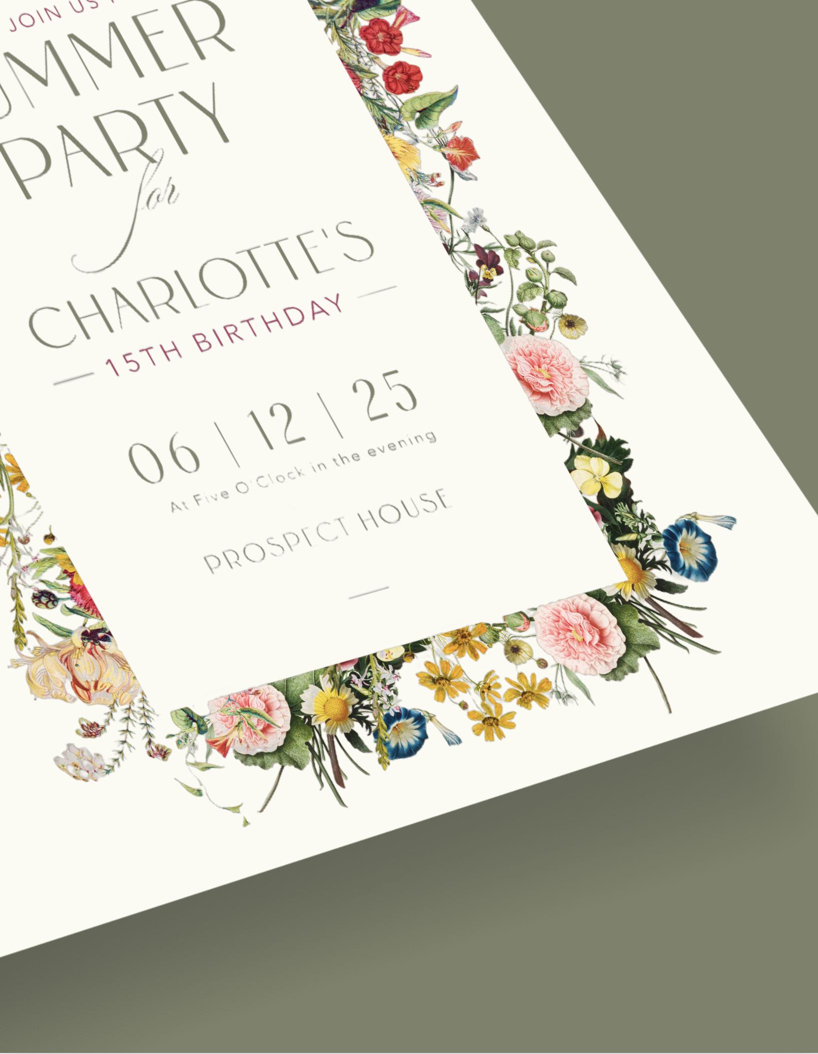 Summer Garden Party Invitation Digital Download - Etsy