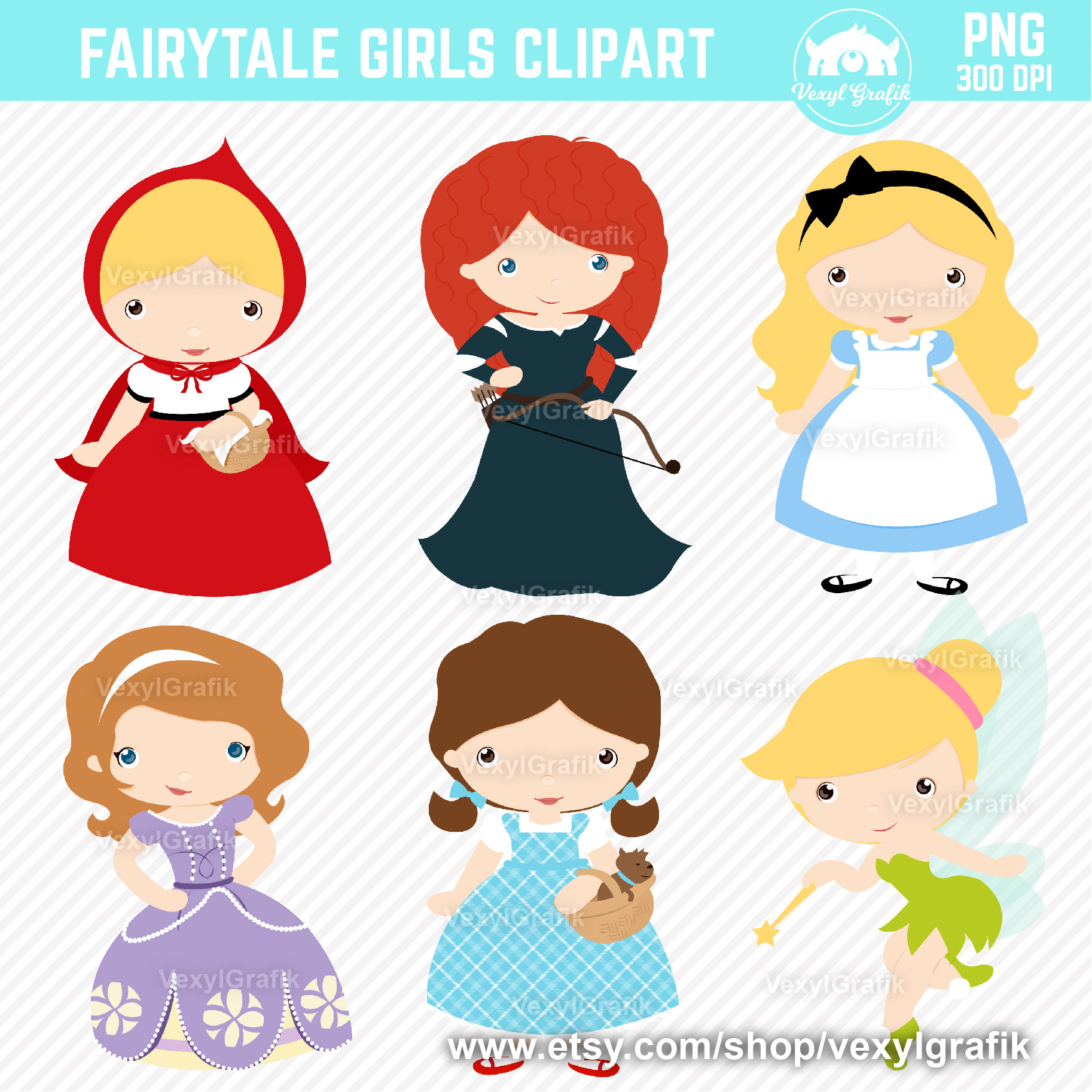 Fairytale Clipart, Instant Download PNG Files - 300 Dpi, Baby Shower ...