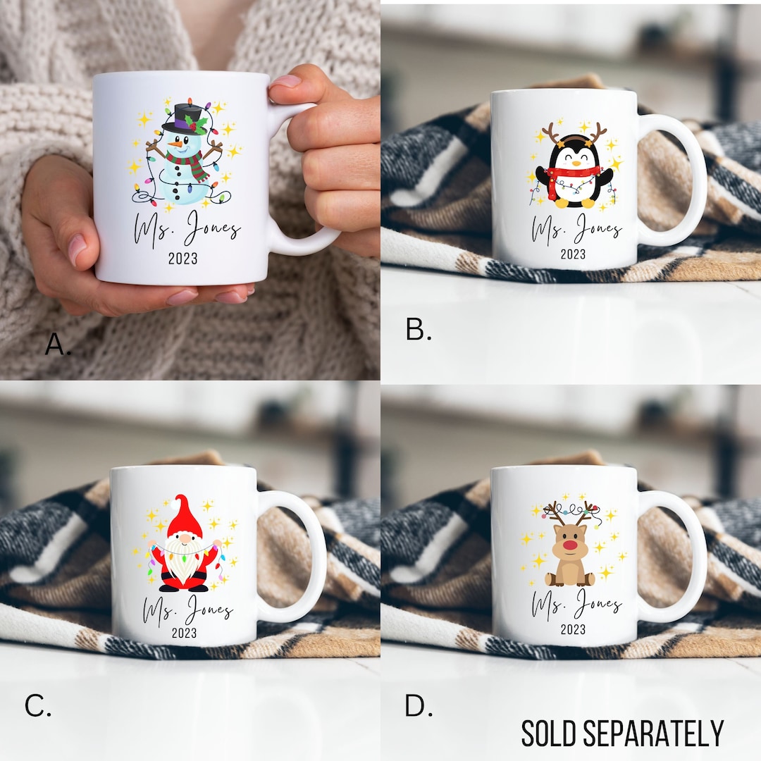 Personalized Christmas Teacher Mug, Mug for Teachers, Gift for Her ...