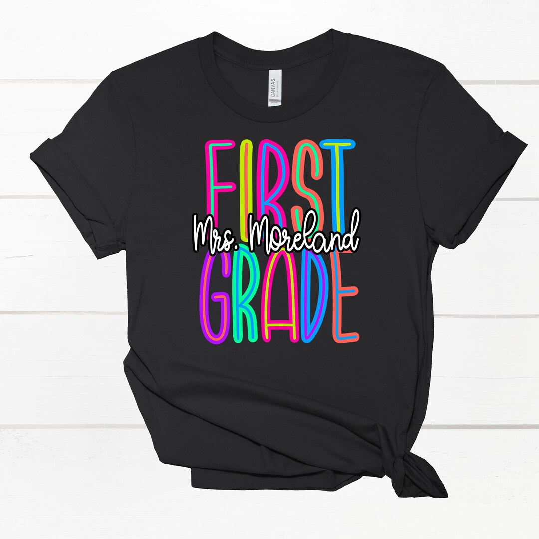 First Grade Shirt - Back to School Bright Alpha Shirts - Grade School ...